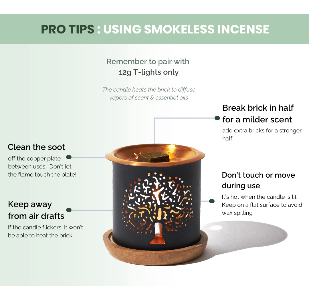 White Sage Incense Bricks & Burner - Gift Set — Aromafume - India